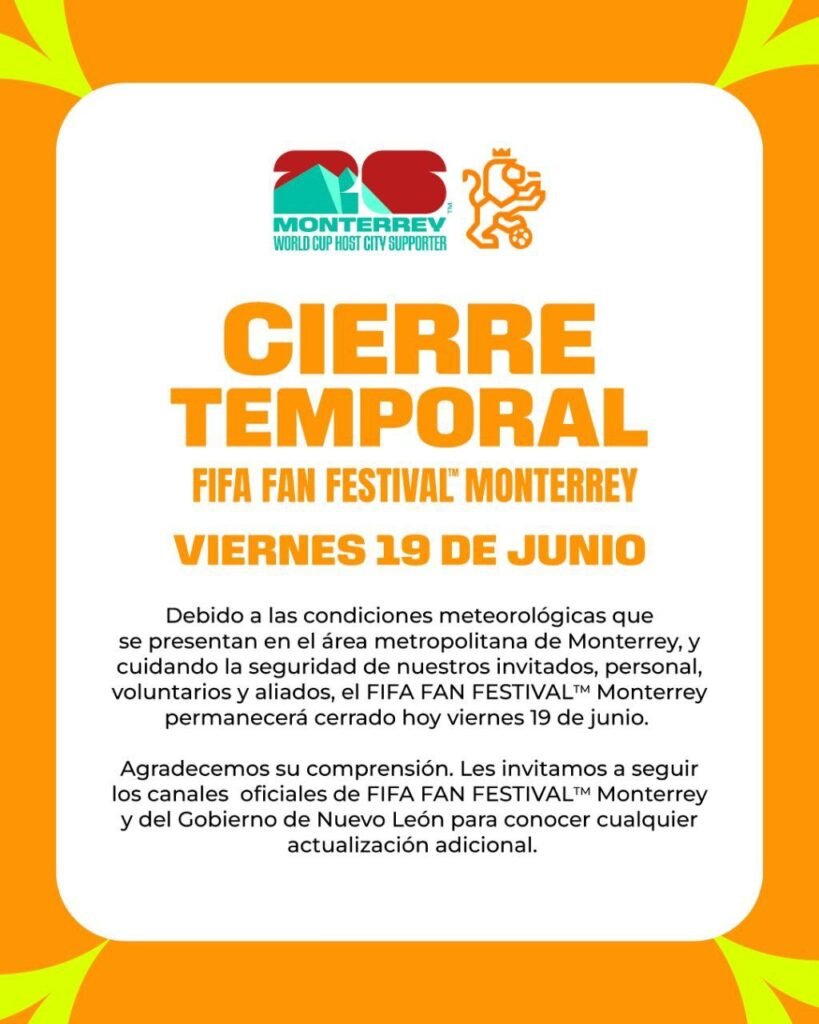 Suspenden el Fan Fest Monterrey de hoy viernes por condiciones ...